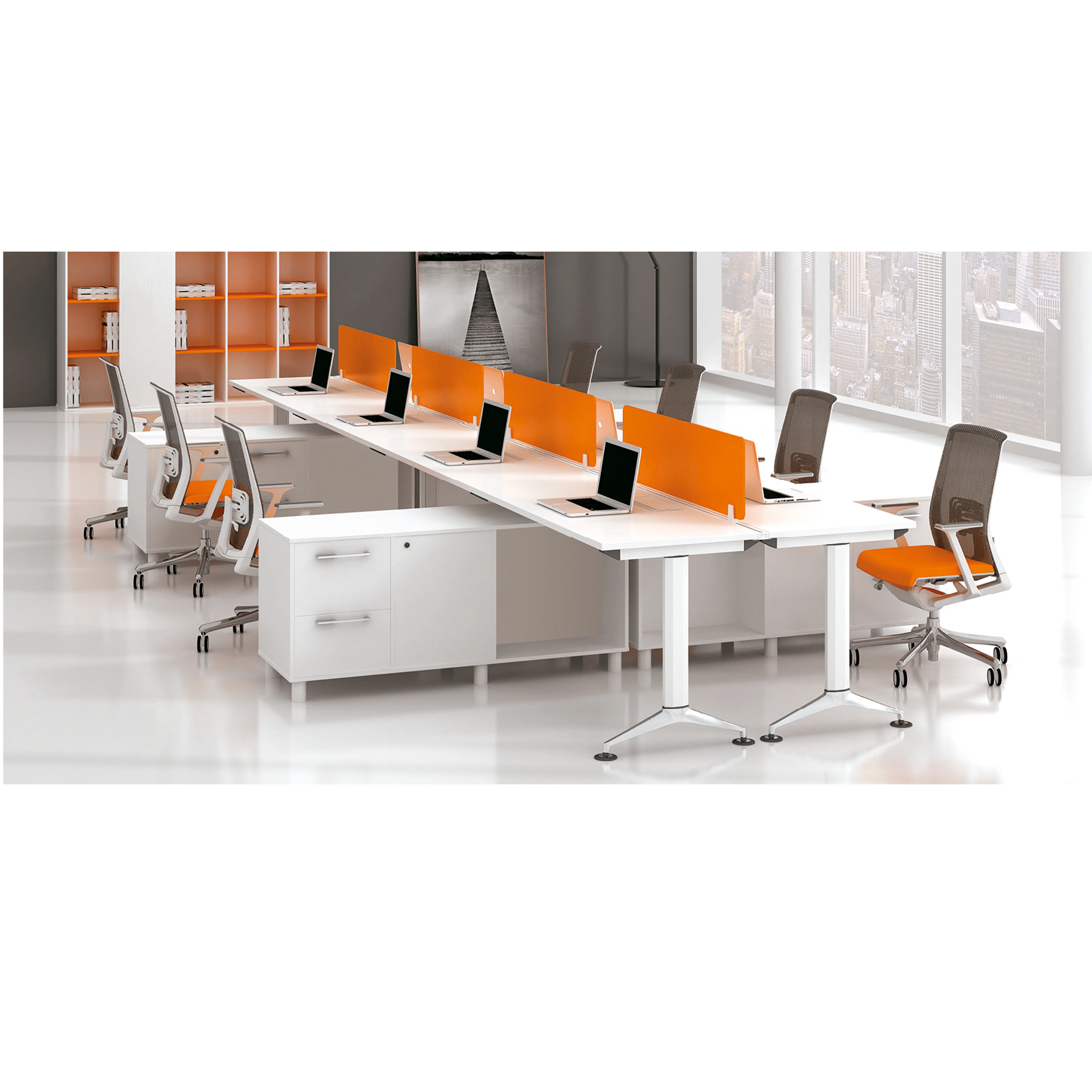 8 seater office workstation 8 Person Open Space Office Computer Desk ...