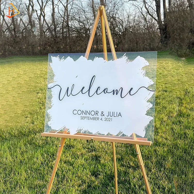 Acrylic Stand Logo In Wedding Logo Custom Acrylic Print Wedding Welcome ...