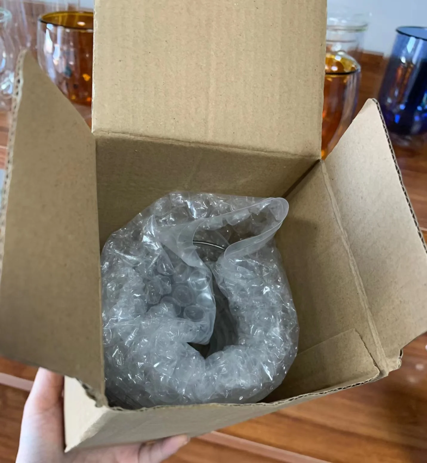 Carved Glass Large Capacity Beer Mug With Handle Single Layer Glass ...