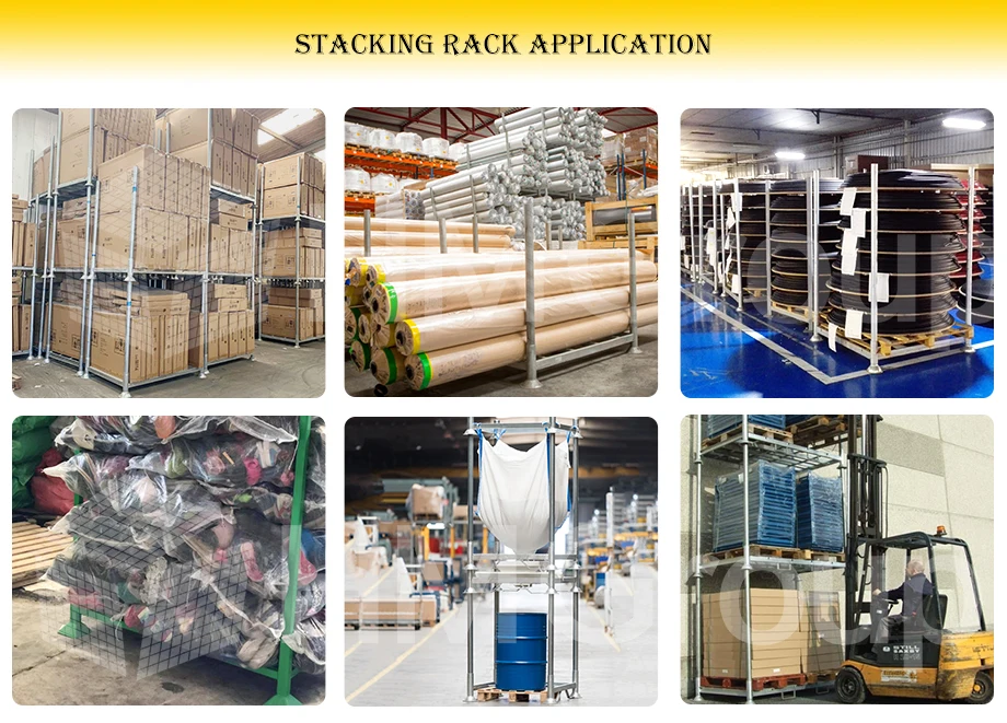 Warehouse Heavy Duty Storage Steel Metal 4 Posts Modular Stacking Big ...