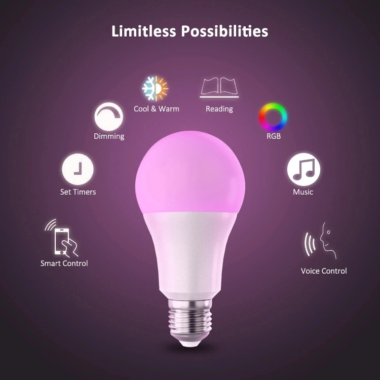 Tuya Smart Light Bulb - RGB+CCT, App Control, 30000hrs