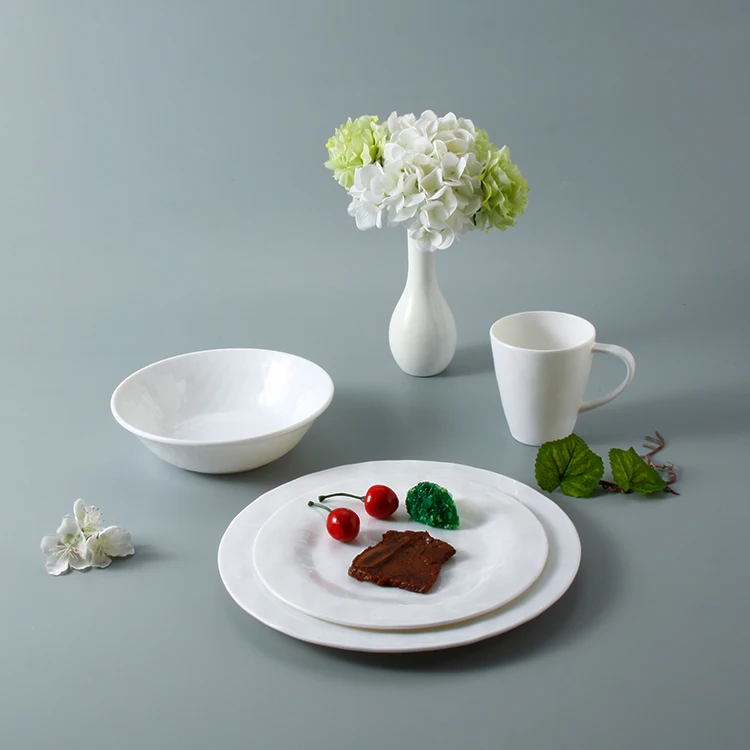 High Quality Plain White Round Shape Hotel Restaurant Unbreakable ...