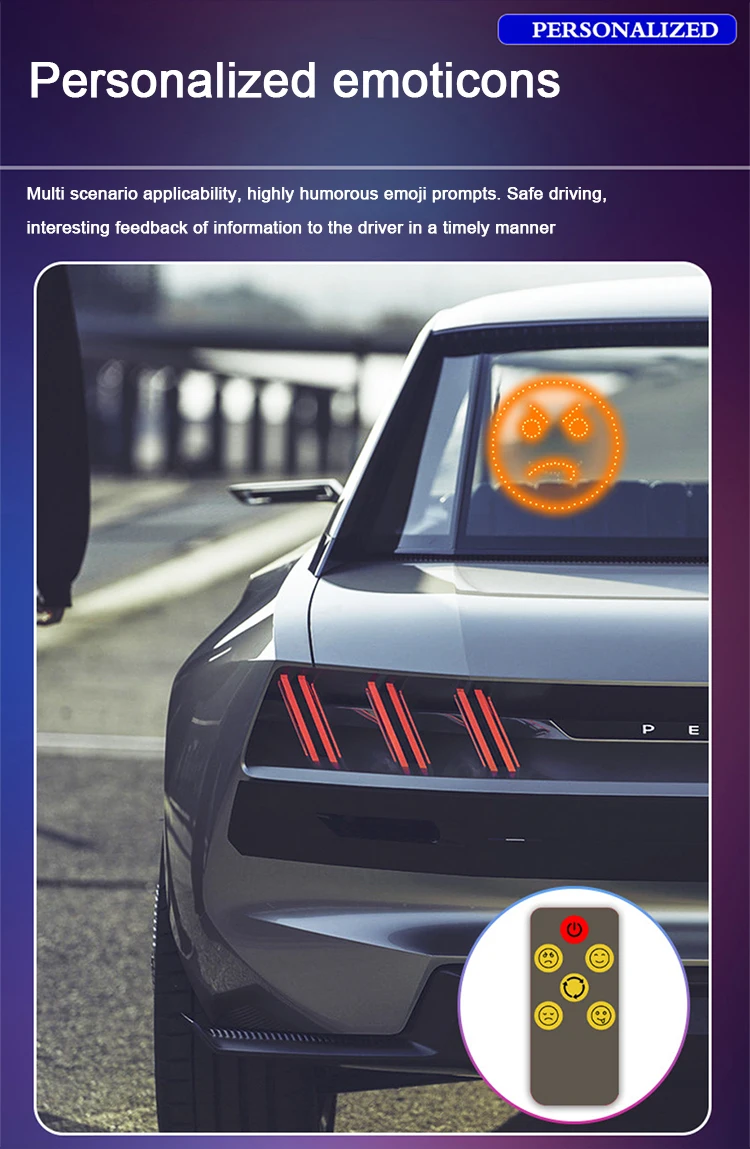 Funny Car Emoticon Light With Smile On Rear Window Expression Multi ...