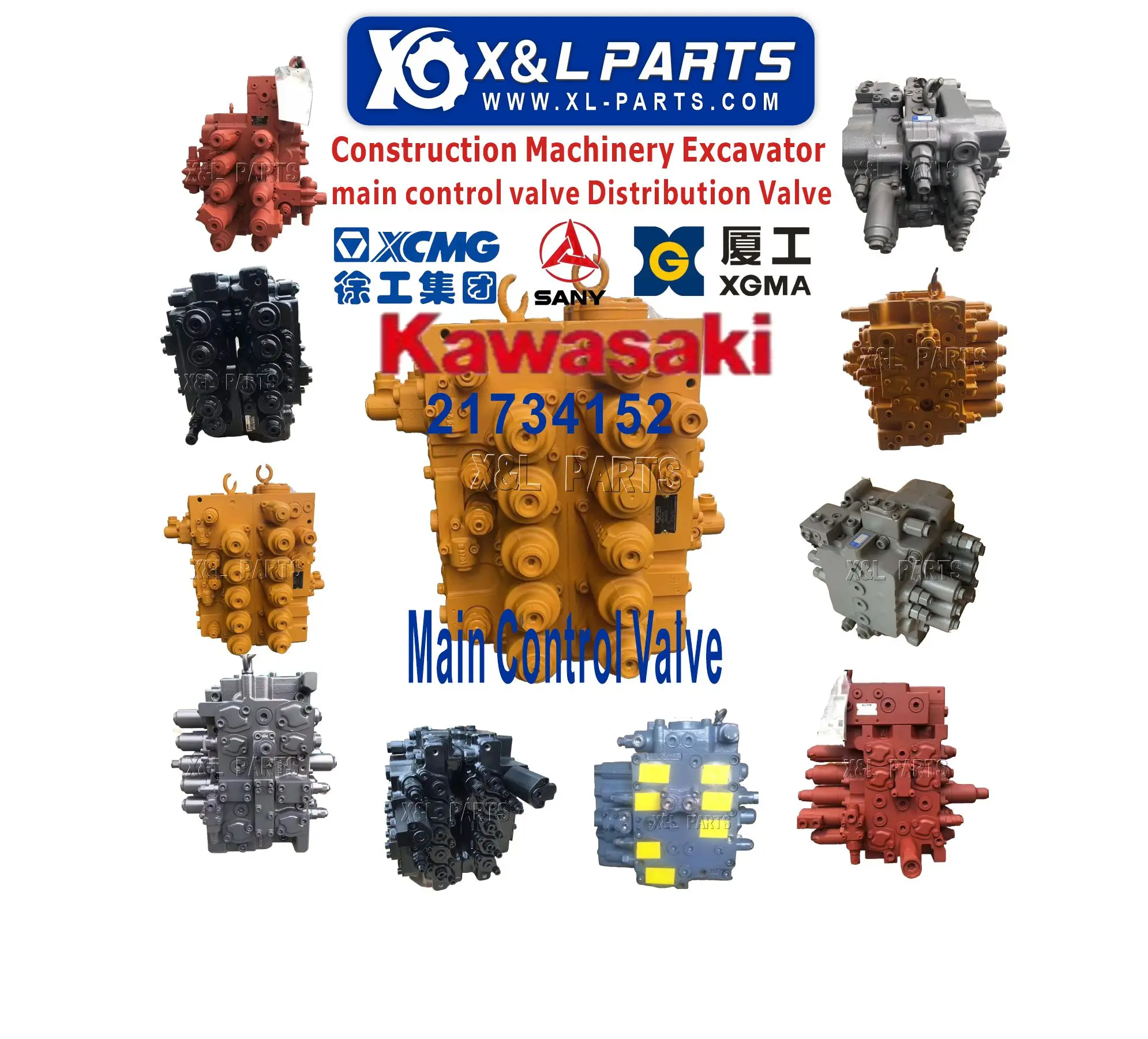Kawasaki Kmx15rb Control Valve 21734152 Hydraulic Main Control Valve Xl ...