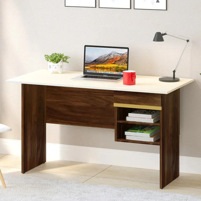Premium Design Amalet Wooden Study Table Brown and Beige Color| Alibaba.com