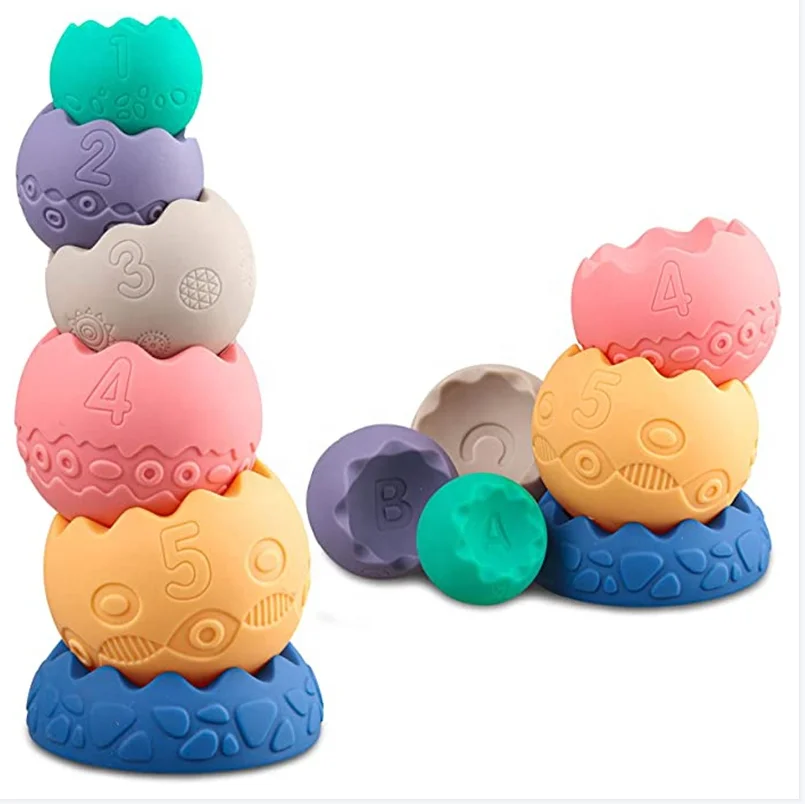Stacking Balls Soft Toys For Babies Sensory Educational Montessori Baby ...