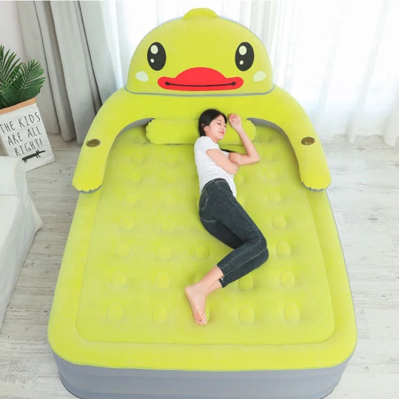 Split Type Inflatable Airbed with Cartoon Backrest