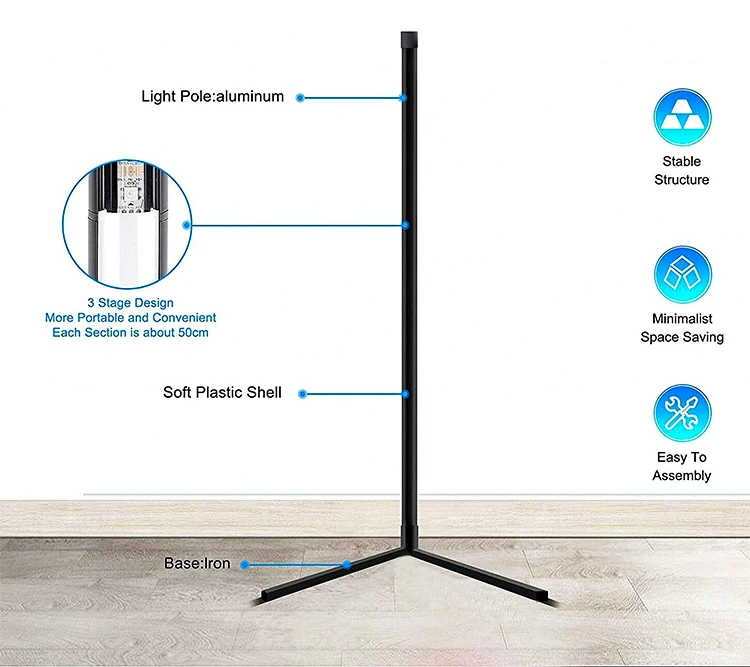 Modern Vertical Color Changing Multicolored Rgb Light Standing Led ...