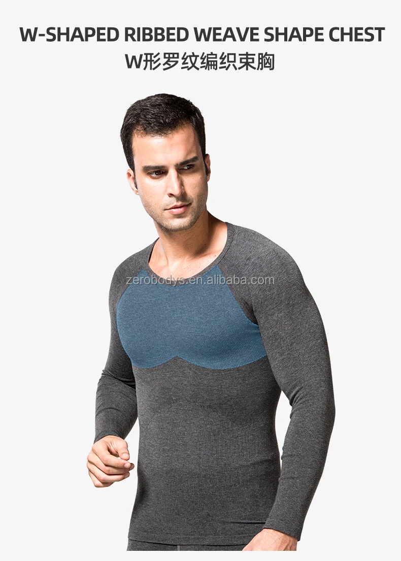 W067 Thermal Underwear Seamless HEATMAX Compression Men's Long Thermo ...