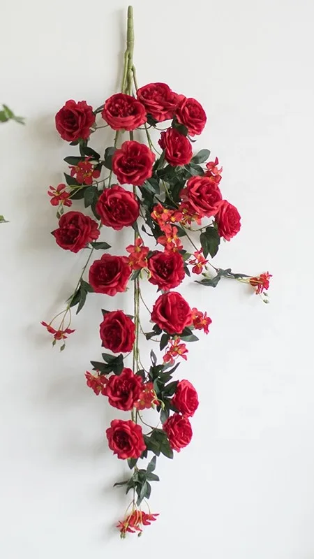 Peony Flower Rattan Hanging Rattan Artificial Plants And Flowers ...