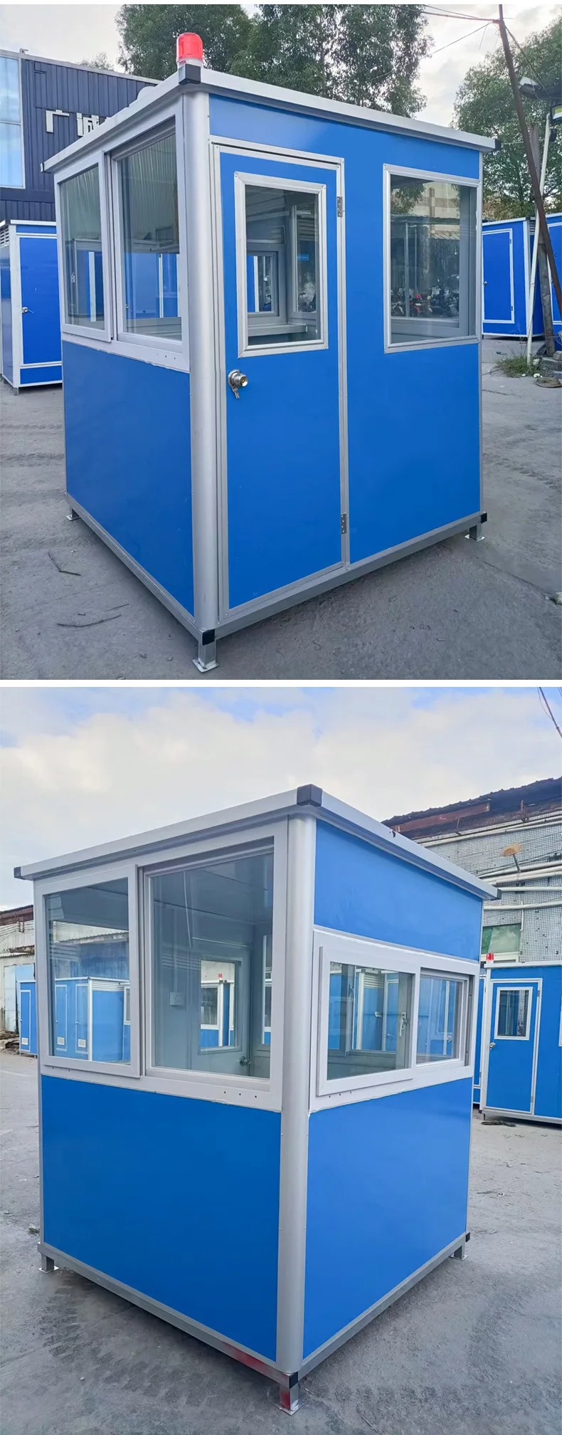 China Prefab Flat Roof Sentry Booth for Insulated Public Outdoor Modern ...