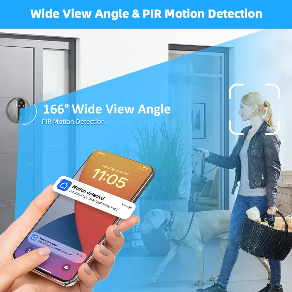 Tuya 3MP Wifi Doorbell Camera with Two Way Audio & Motion Detection