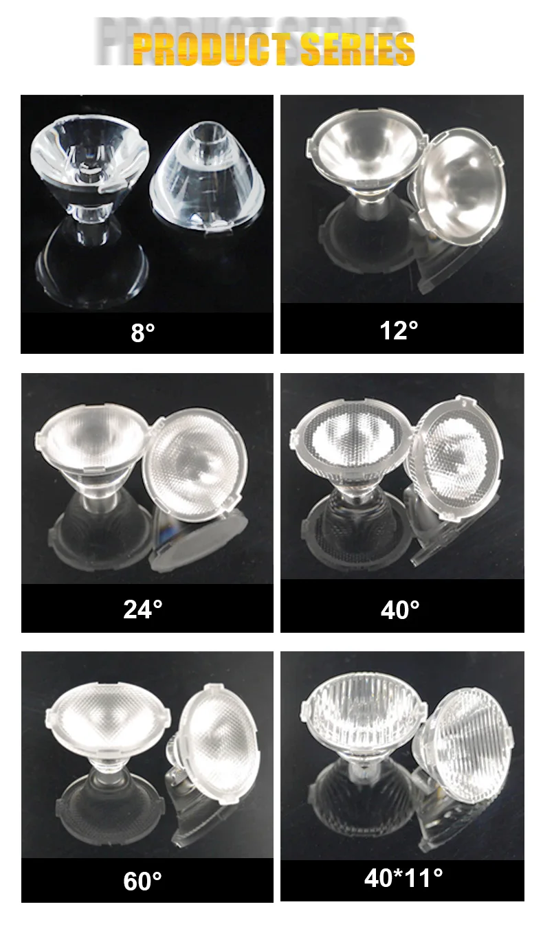 22MM 8 12 24 Degree Narrow Beam 3535 LED Lens for Medical Lights