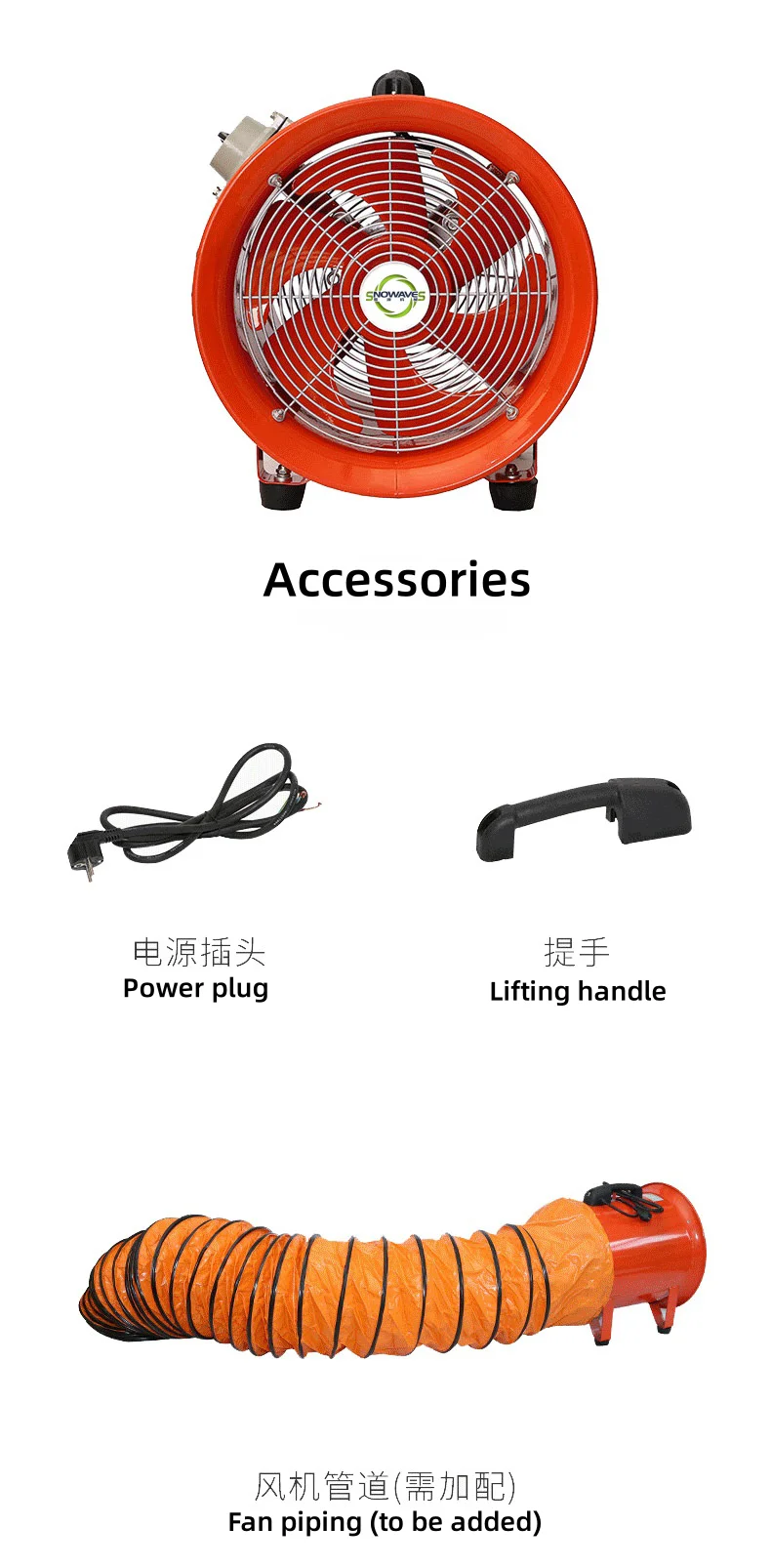 Impa 591402 Electric Portable Ventilation Mobile Exhaust Fan Industrial ...