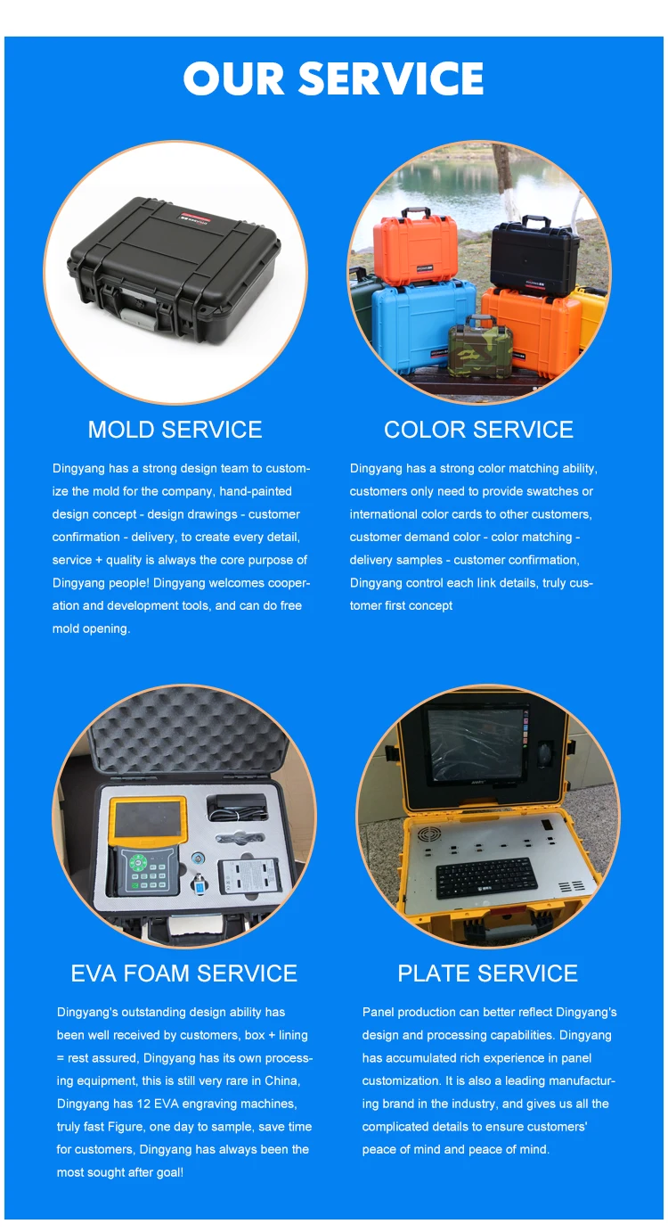 D2816 Hard Shell Square Plastic Equipment Flight Case With Pick N Pluck ...