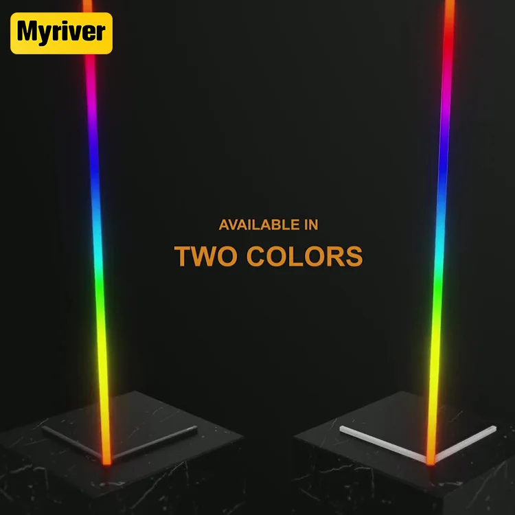 Myriver Diy Led Corner Floor Rgb Remote Led Floor Lamps Black White ...