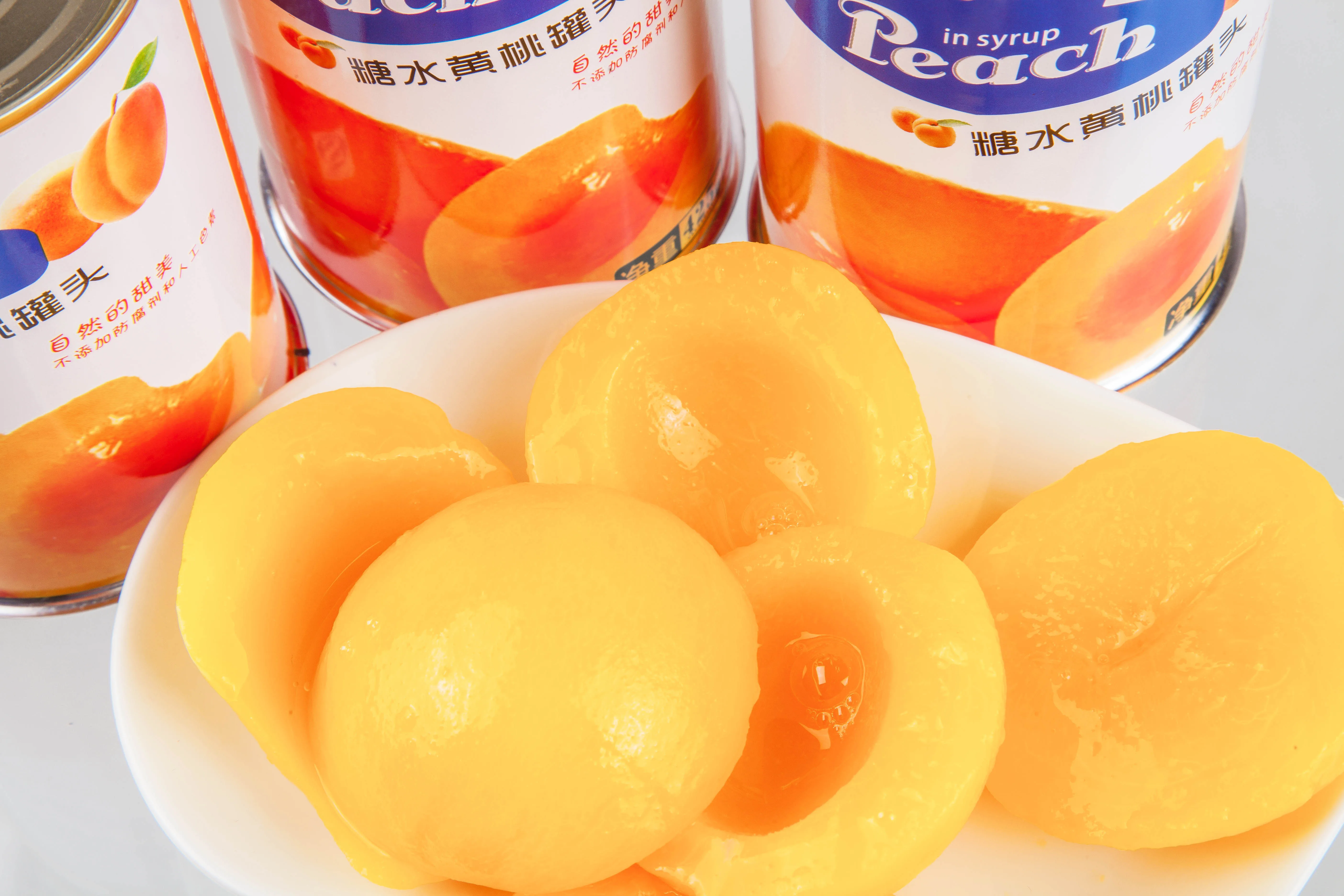 3000g Canned Yellow Peaches in Light Syrup - Sweet & Juicy