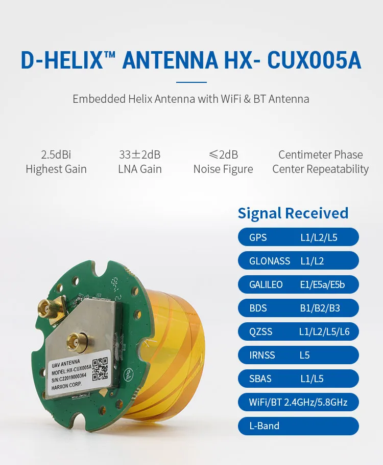 GNSS GPS Antenna Helix for Drone Uavs - Full Band Cover