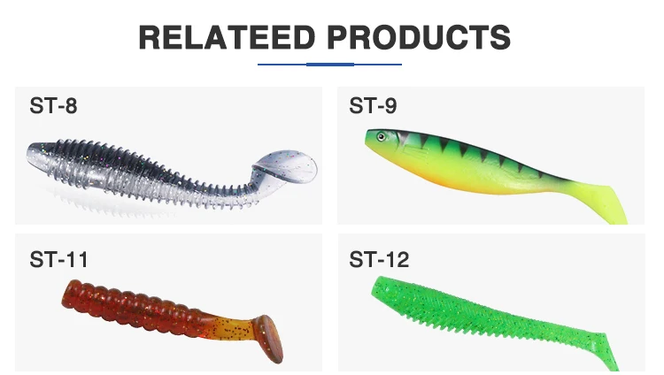 10pcs Grub Lures Bass Fishing Swirl Tail Plastic Rubber Worms Soft Pvc ...