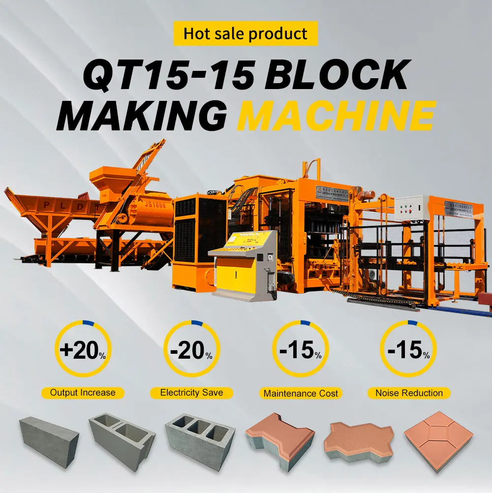 HF QT15-15 Concrete Block Making Machine - 3000 Blocks/hour
