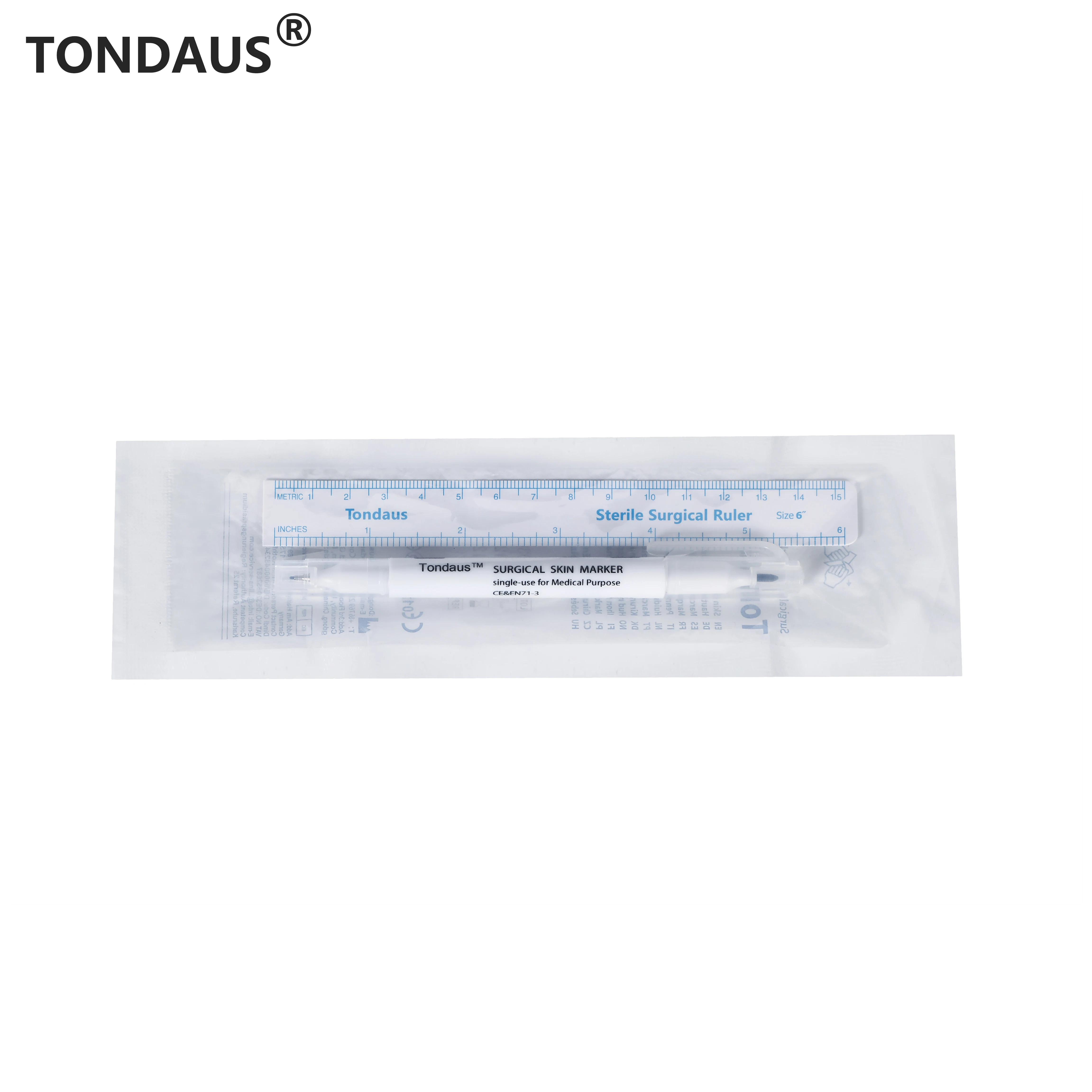 T3023 White Barrel Tondaus Surgical Skin Marker With 15cm Sterile Ruler ...