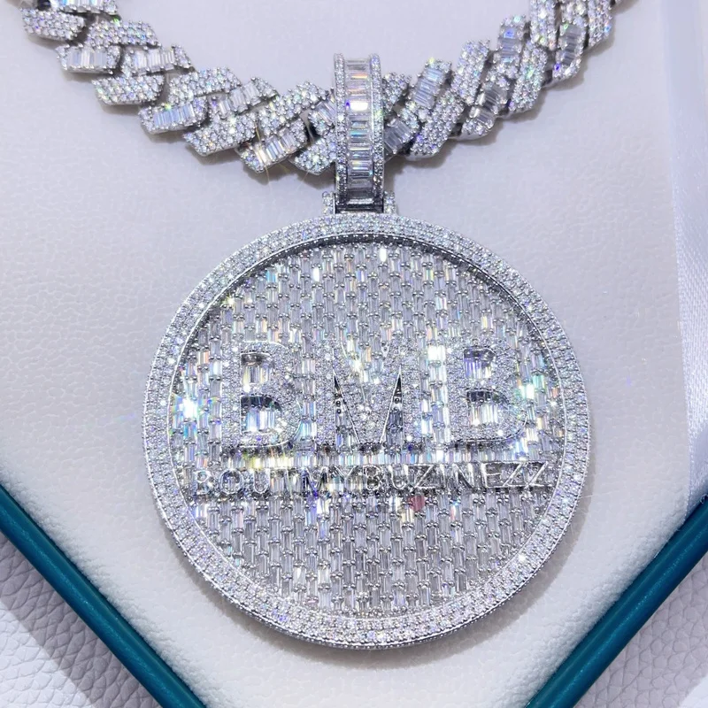 Hip Hop Iced Out Logo Pendant - Custom Moissanite Jewelry