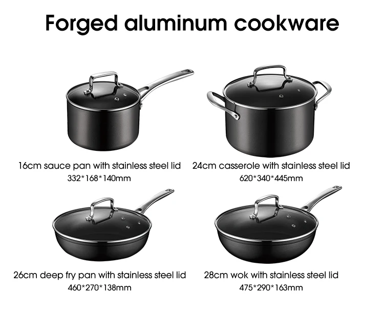 Asd Nonstick Pots Set Forged Aluminium Kitchen Wear Cookware Set ...