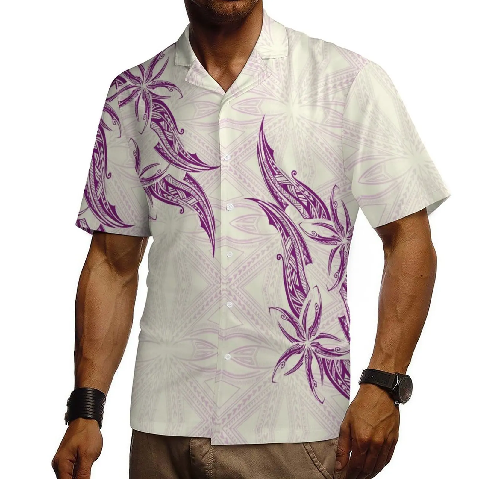 Wholesale Polynesian Samoan Tattoo Designs Big Size Men Shirt Casual ...