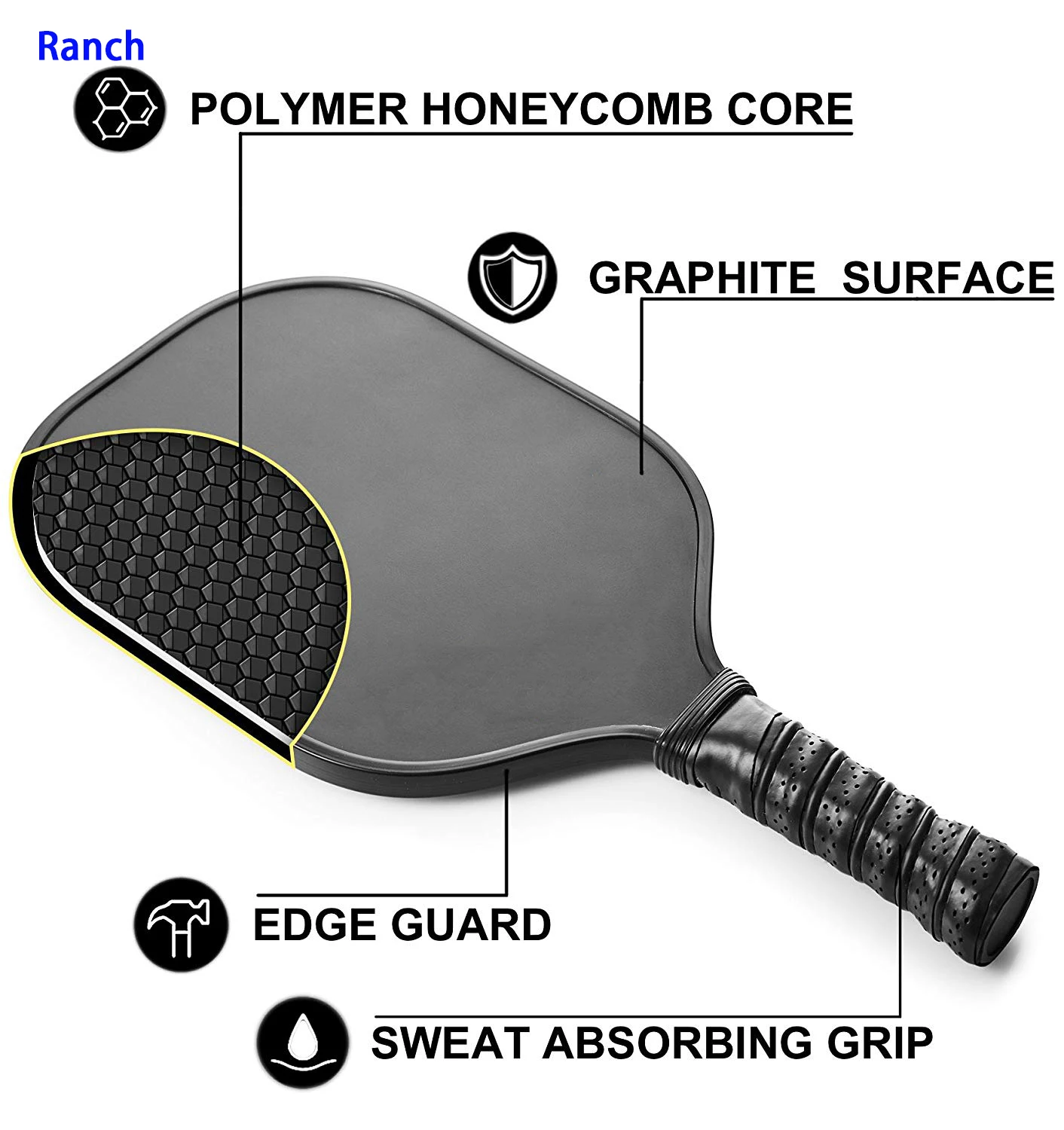 OEM Carbon Frame + Nomex Honeycomb Core Pickleball Paddle