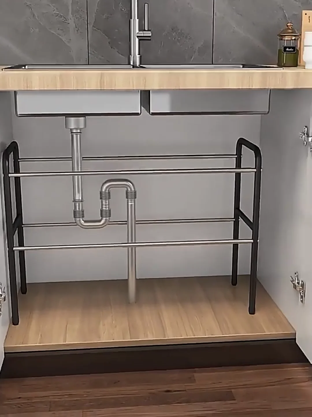 2-tier Expandable Metal Organizer Shelf Under Sink Rack - Buy Stainless ...