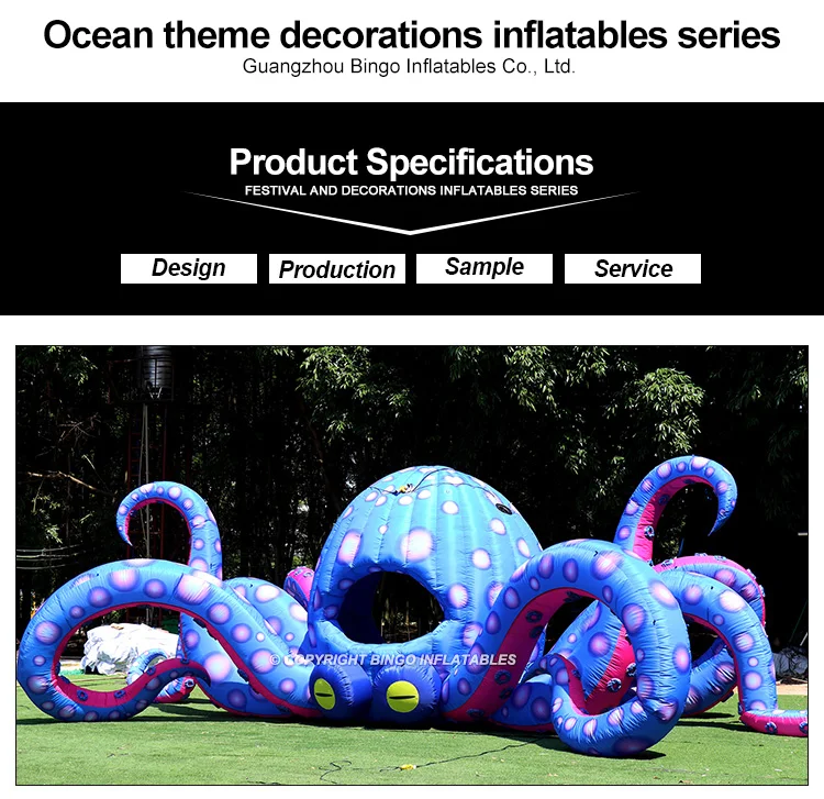 Large Led Inflatable Octopus Dj Booth 10x4.6x3.3 Meters Portable ...