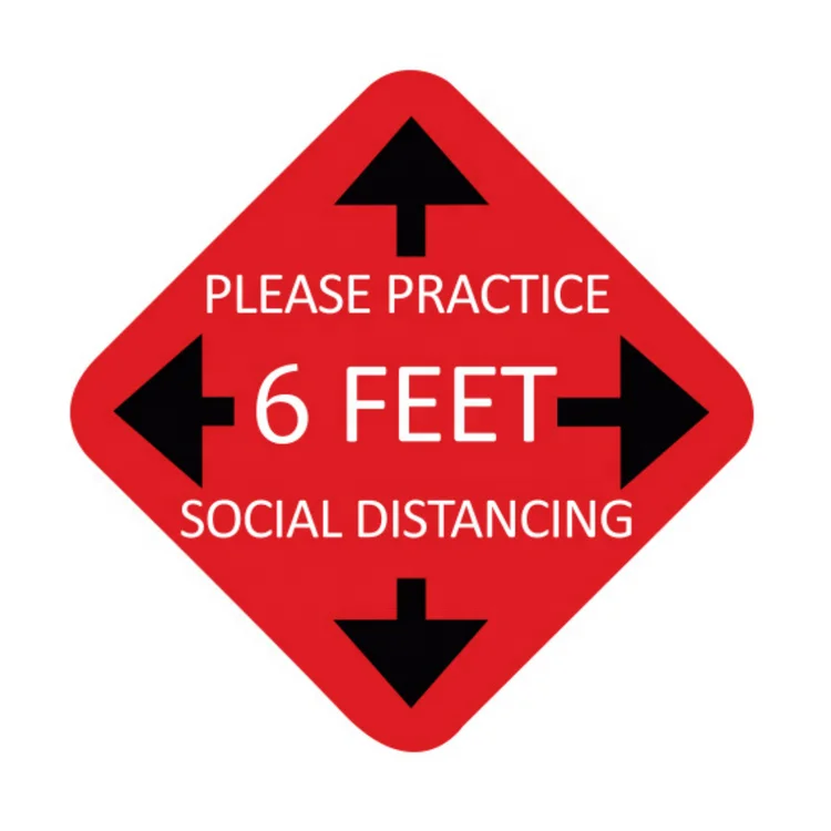 Removable Pvc Social Distancing Decals Floor Sticker Distancing Banner ...