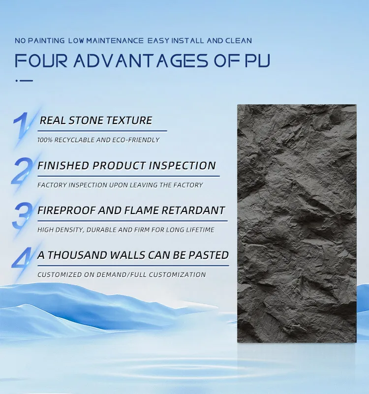 Modern-Style Wall Polyurethane Foam Stone Decorative Mountain Rock ...