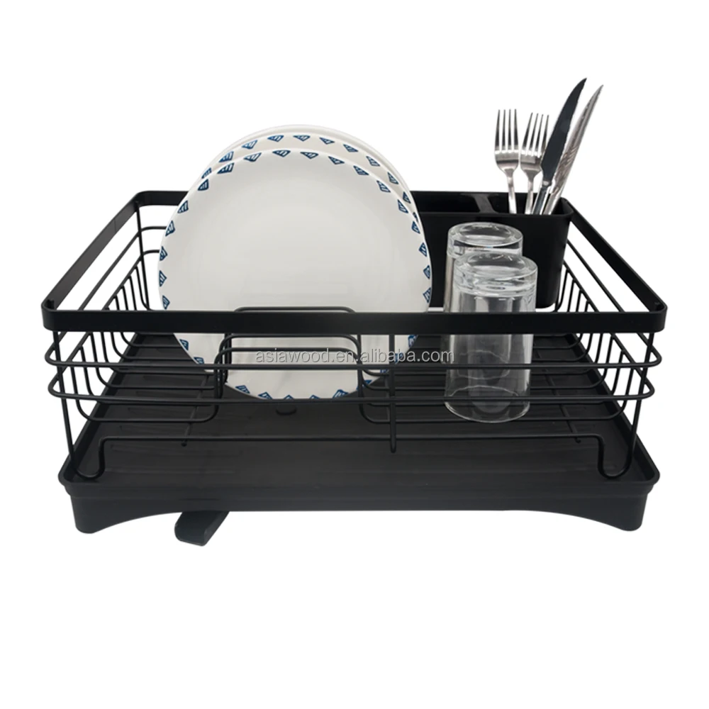 PP Plastic Dish Drying Racks - Stainless Steel Kitchen Storage