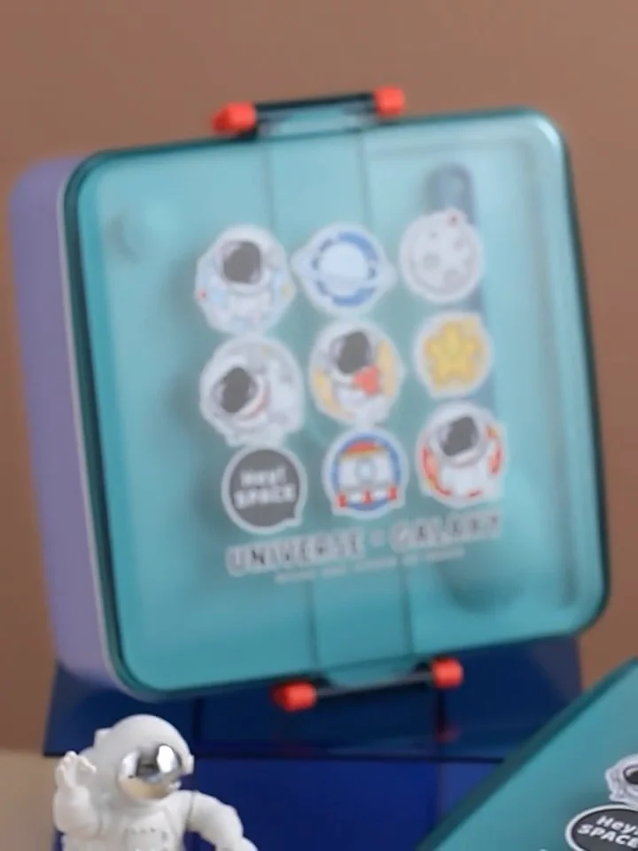 Cute Cartoon Pattern Child Lunch Box Square 3 Compartment School Tiffin ...