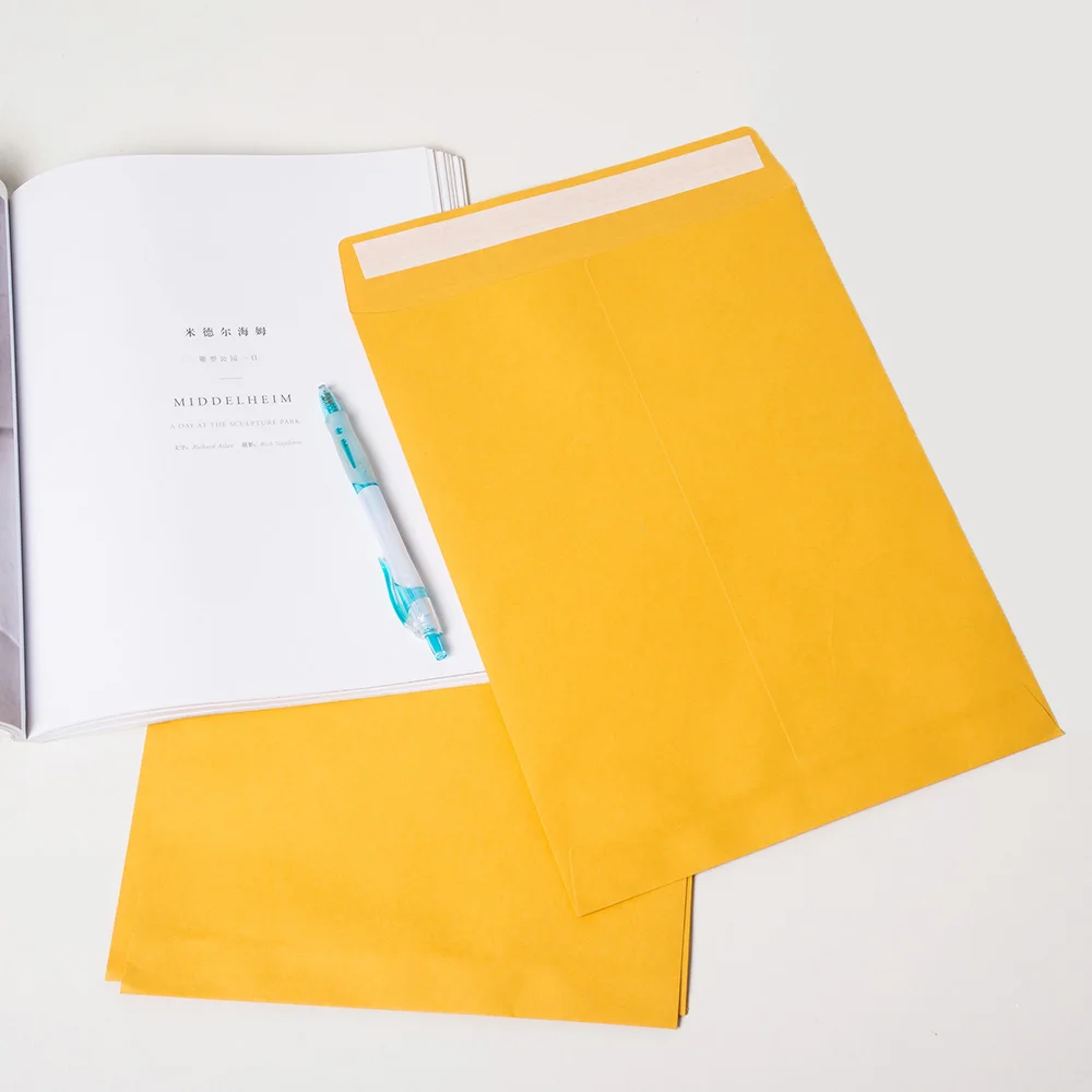 Kraft Paper Envelope Custom Peal and Seal 254 X 305 Mm Gold Mailers ...