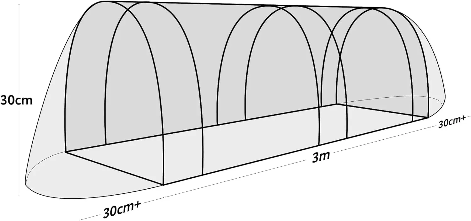 3m Garden Polythene Grow Tunnel Ready To Use Fold Out Design Plant ...
