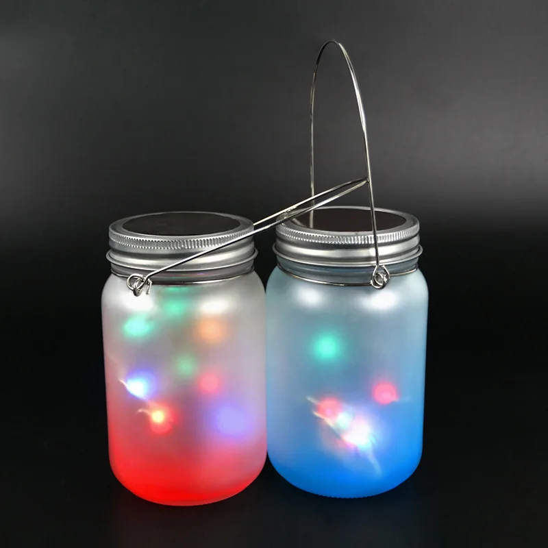17oz 500ml Sublimation Glass Solar Light Solar Light Led Mason Jar ...