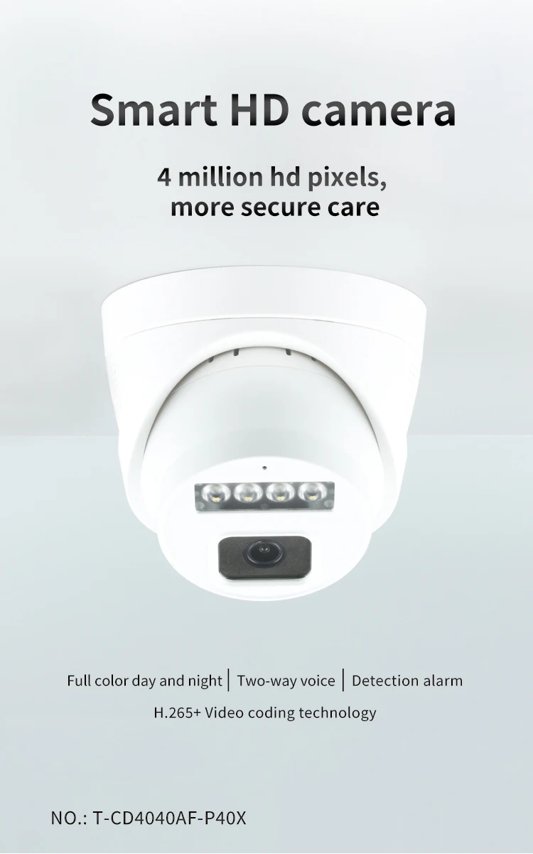 T-cd4040af-p40x Indoor Ceiling Mount Hd Home Security Ir Night Vision ...