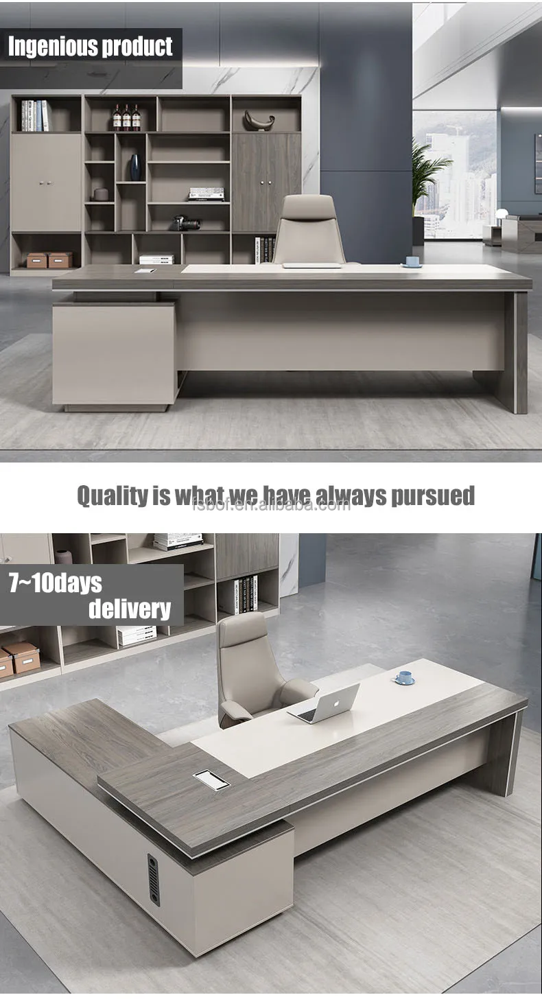 Modern Luxury Wooden Office Desk Workstation Table Designs boss High ...