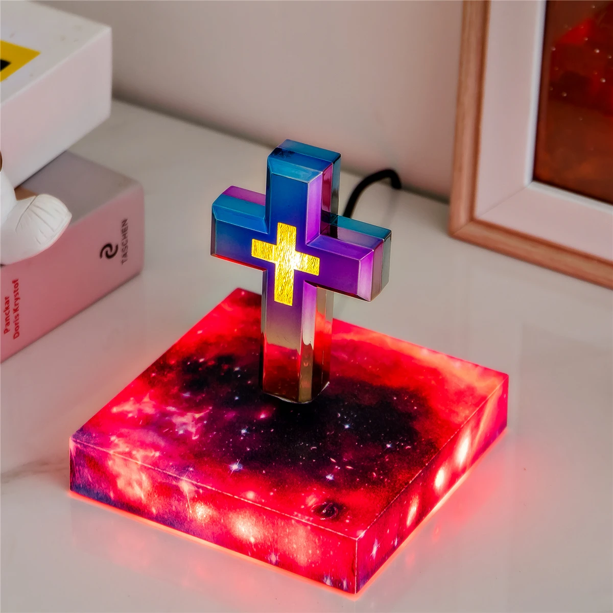 Magnetic Levitating Cross with Touch Control & Christian Lighting