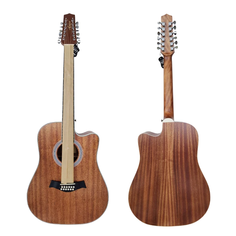 Stocked Promotional Cheap Gloss Aiersi Cutaway All Mahogany12 String ...