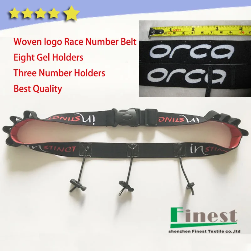 Race Number Belt With Woven Logo For Triathlon - Buy Race Number Belt ...