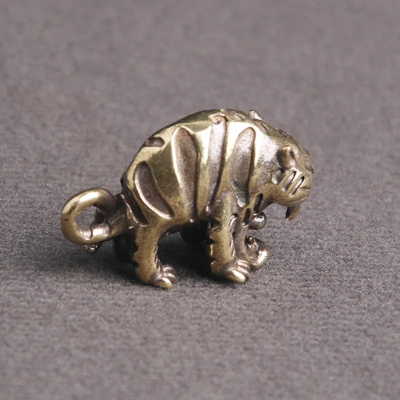 Brass Do Old Graw Tiger Key Chain Pendant Creative Q Version 12 Zodiac ...