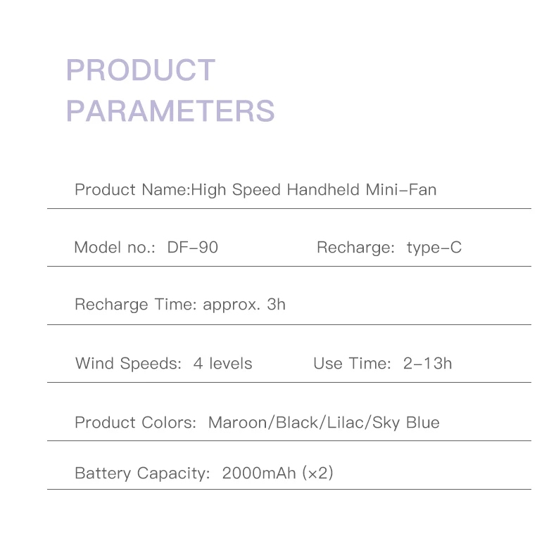 Turbo Handheld Fan - Mini USB Cooling Fan with 4 Speeds