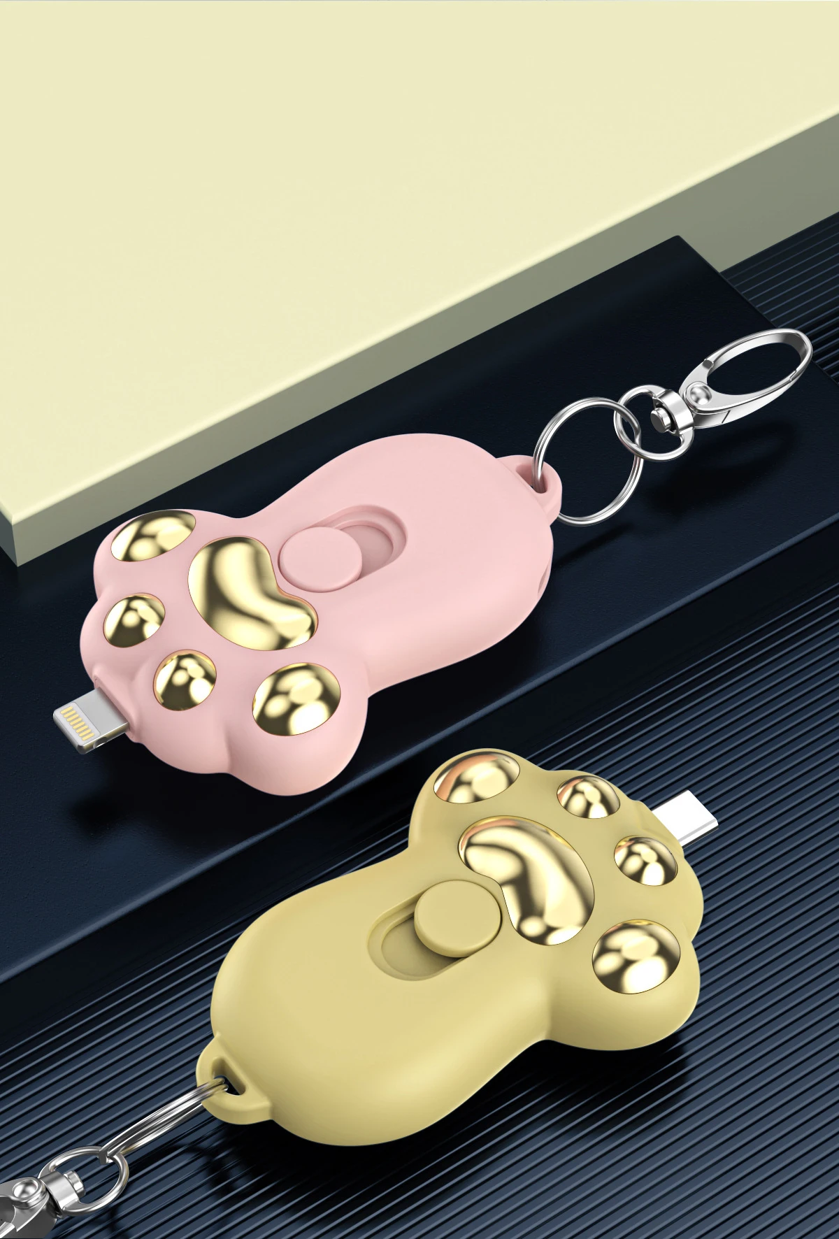 Portable Cat Claw Keychain Fast Charging Power Bank With Charger For ...