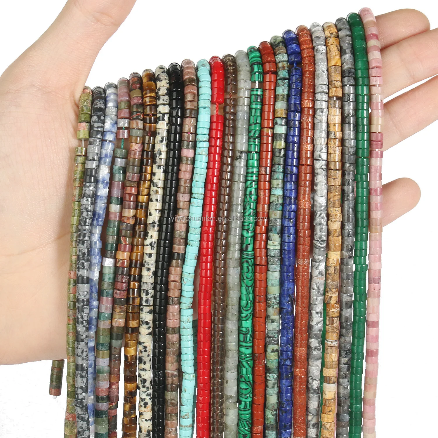 2*4mm Natural Stone Abacus Disc Loose Beads Crystal Gemstone Amethyst ...