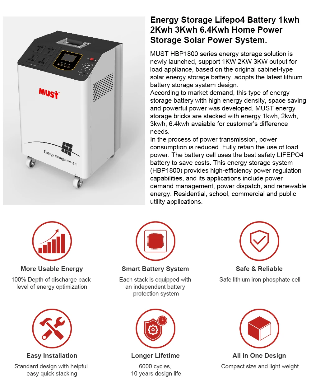 MUST Portable Power Station 1000W - Reliable Energy Storage