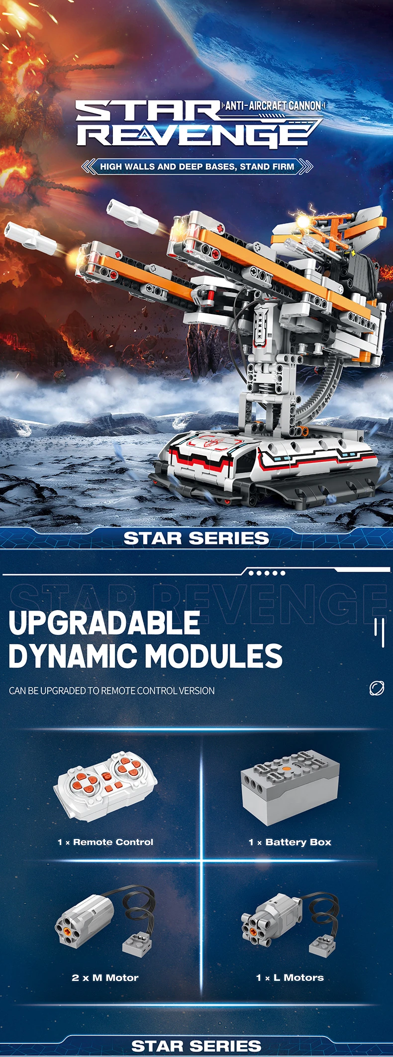 Reobrix 99002 Moc Space Wars Electric Anti-aircraft Con Non Gun Star ...