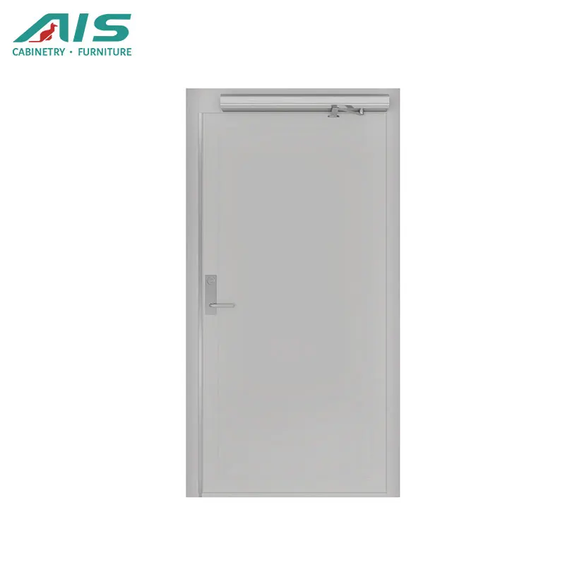 Ais Grey Color Fire Safety Door With Glass House To Garage Commercial ...
